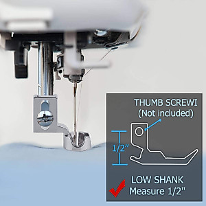 Low Shank Ruler Foot, Free Motion Darning Foot, 1/4 Inch Round Open Toe Quilting Ruler Foot, for Singer, Janome, Viking, Brother, Kenmore Low Shank Machines