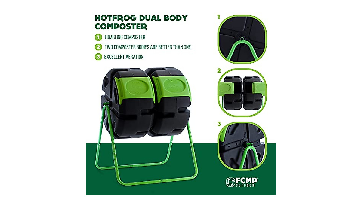 FCMP Outdoor HOTFROG Dual Body Tumbling Composter | Easy & Efficient ...