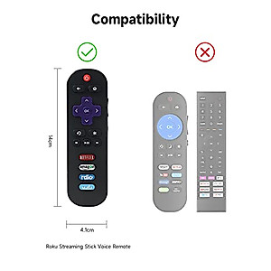 Remote Case for Roku Smart TV RC280 RC282 URC280J XRC280J Remote Control Universal Replacement Lightweight Silicone Case Cover Sleeve Skin with Lanyard for Roku TV Remote(Glow in Dark-Blue)