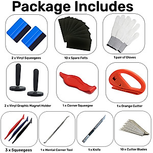 SETLUX 32PCS Vinyl Wrap Tool Kit Car Wrapping Kit Car Tint Tools Kit Window Tint Squeegee…