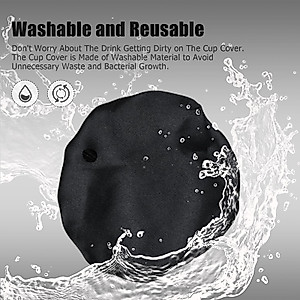 10-Pack Drink Cover Scrunchie, Reusable Cap Scrunchie Drink Cover for Drinks, Drink Covers for Alcohol Protection - Prevent Drink Getting Spiked at Bar Party Cup Cover with Straw Hole