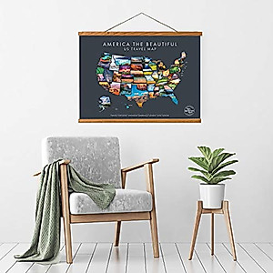 America The Beautiful USA Scratch Off Map + Magnetic Frame Kit- Interactive Travel Scratch Off Poster Reveals Beautiful Nature Photography - Beautiful Travel Map is a Great Gift for Travelers