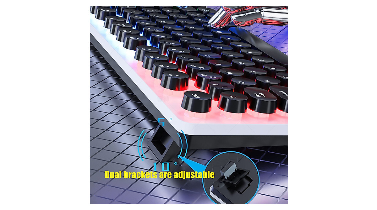 Sanpyl Mechanical Keyboard, RBG Backlit USB 104 Keys Wired Gaming ...