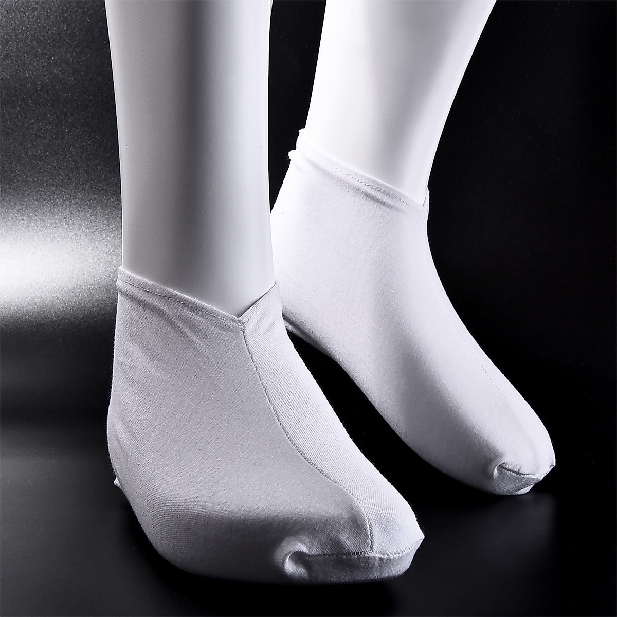 3 Pairs Cotton Moisturizing Socks Cosmetic Socks Lotion Hoses Spa Overnight Absorbing Stockings for Dry Cracked Feet White Moisture Enhancing Hoses for Women and Men