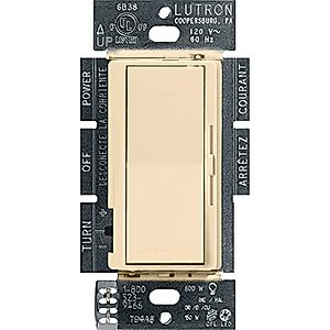 Lutron Diva LED+ Dimmer Switch for Dimmable LED, Halogen and Incandescent Bulbs, 150 Watt, Single-Pole or 3-Way, DVCL-153P-IV, Ivory