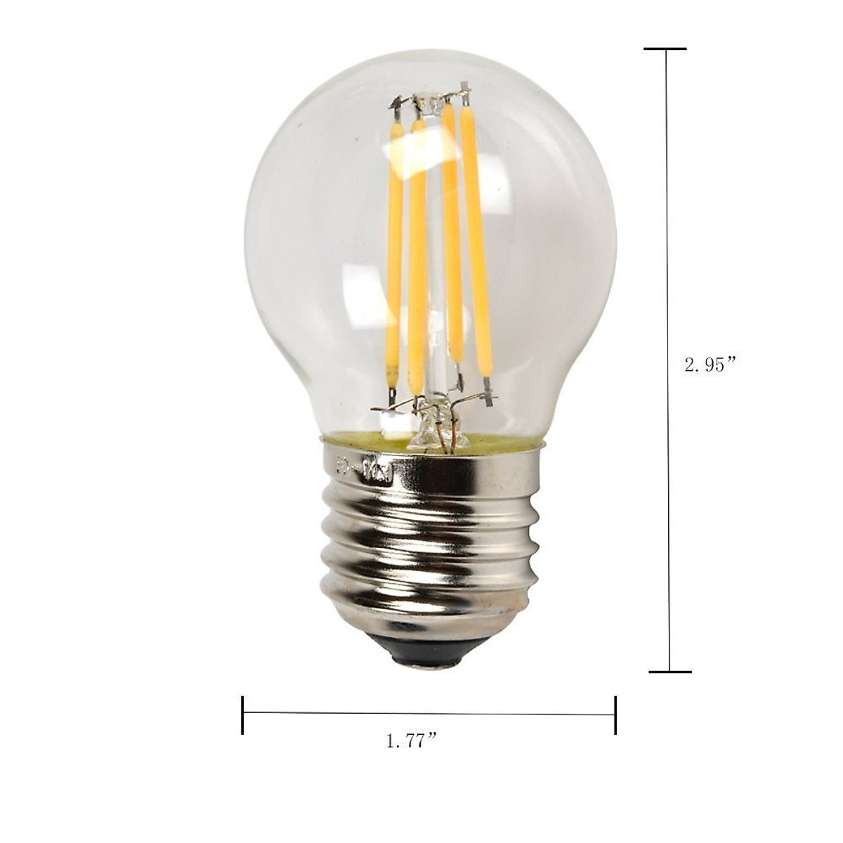 CTKcom 4W G45 Dimmable Edison Style Antique LED Light Bulb(4 Pack)- LED Filament Bulb 40W Incandescent Equivalent 400LM 2700k Warm White Lamps for Home Pendant Antique Light Fixtures E26/E27 110V~130V