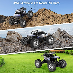 HENEROAR RC Cars,1:14 Scale All Terrain Remote Control Car, 4WD 2.4GHz Off Road Monster Vehicle RC Truck Crawler with Dual Motors, 2 Rechargeable Batteries for 90 Min Play, Toy Gift for Boys Girls