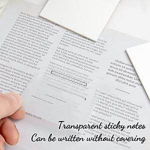 300Pcs Transparent Sticky Notes Clear Sticky Notes Waterproof self-Adhesive Translucent Sticky Notes