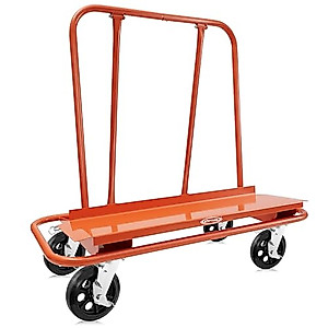 GypTool Heavy Duty Drywall Sheet Cart & Panel Dolly with 4 Swivel Wheels - Orange