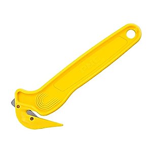 Pacific Handy Cutter DFC364 Disposable Film Cutter, Sharp & Durable Steel Blade, Safe and Efficient Cutting Design for Shrink Wrap, Stretch Wrap, Tape, and Plastic Straps , Yellow