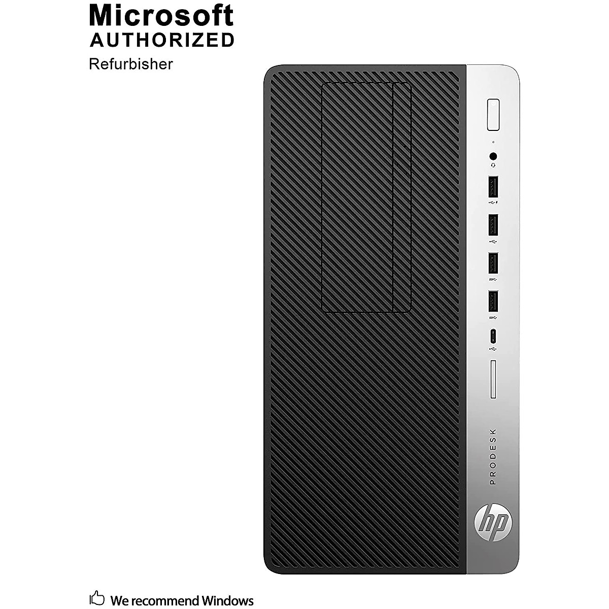 HP EliteDesk 800 G3 Tower Computer PC, Intel Quad Core i5-6500 up to 3.6 GHz, 8G DDR4, 500G, WiFi, Bluetooth, Windows 10 Pro 64 Bit-Supports English/Spanish/French (Renewed)