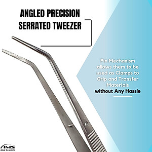 10 Pcs Multipurpose Lab Spatulas Kit Stainless Steel Micro Sampling Scoop Measuring Spoons with Fahenstock, Tweezers, Forceps & Mixing Cup for Scientific Laboratory Experiment Labware Supplies