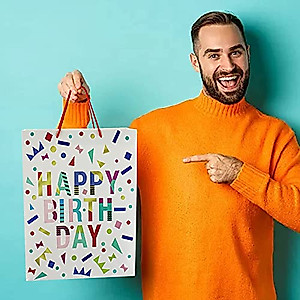 2 Pack 16.5" Extra Large Gift Bags with Tissue Paper for Birthday Party(White)