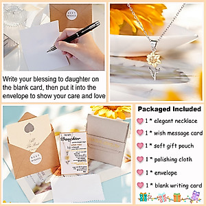 Tarsus Daughter Necklace, Daughter Gifts from Mom Mother's day Christmas Gift Sunflower Jewerly Birthday to My Daughter Valentines