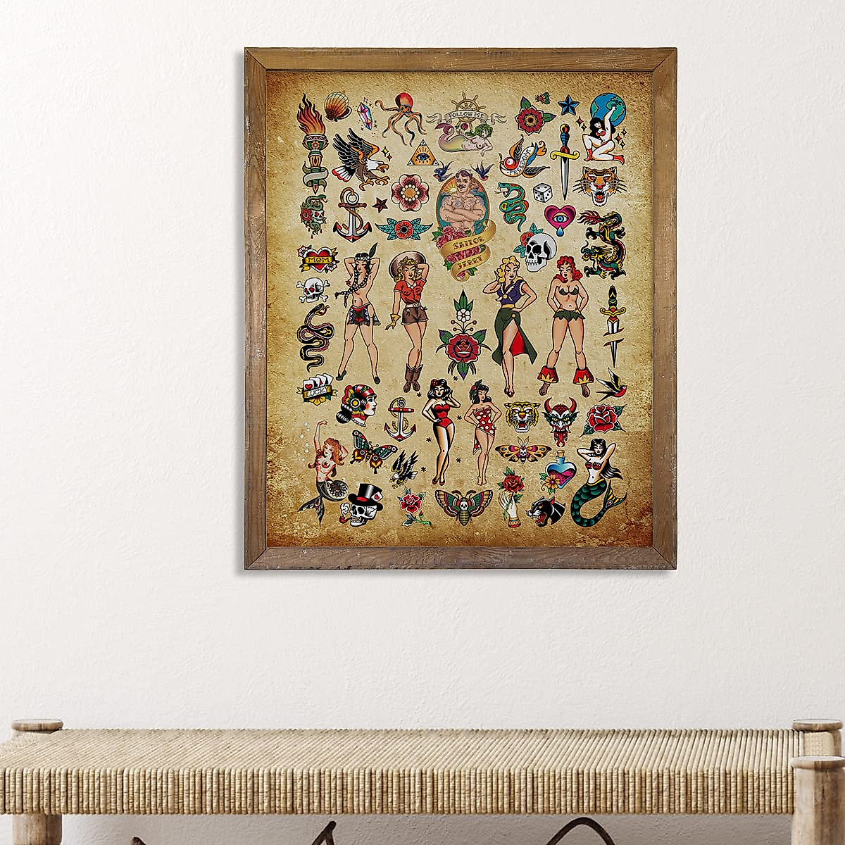 Vintage Tattoo Wall Art - 8x10 Unframed Poster for Tattoo Shops