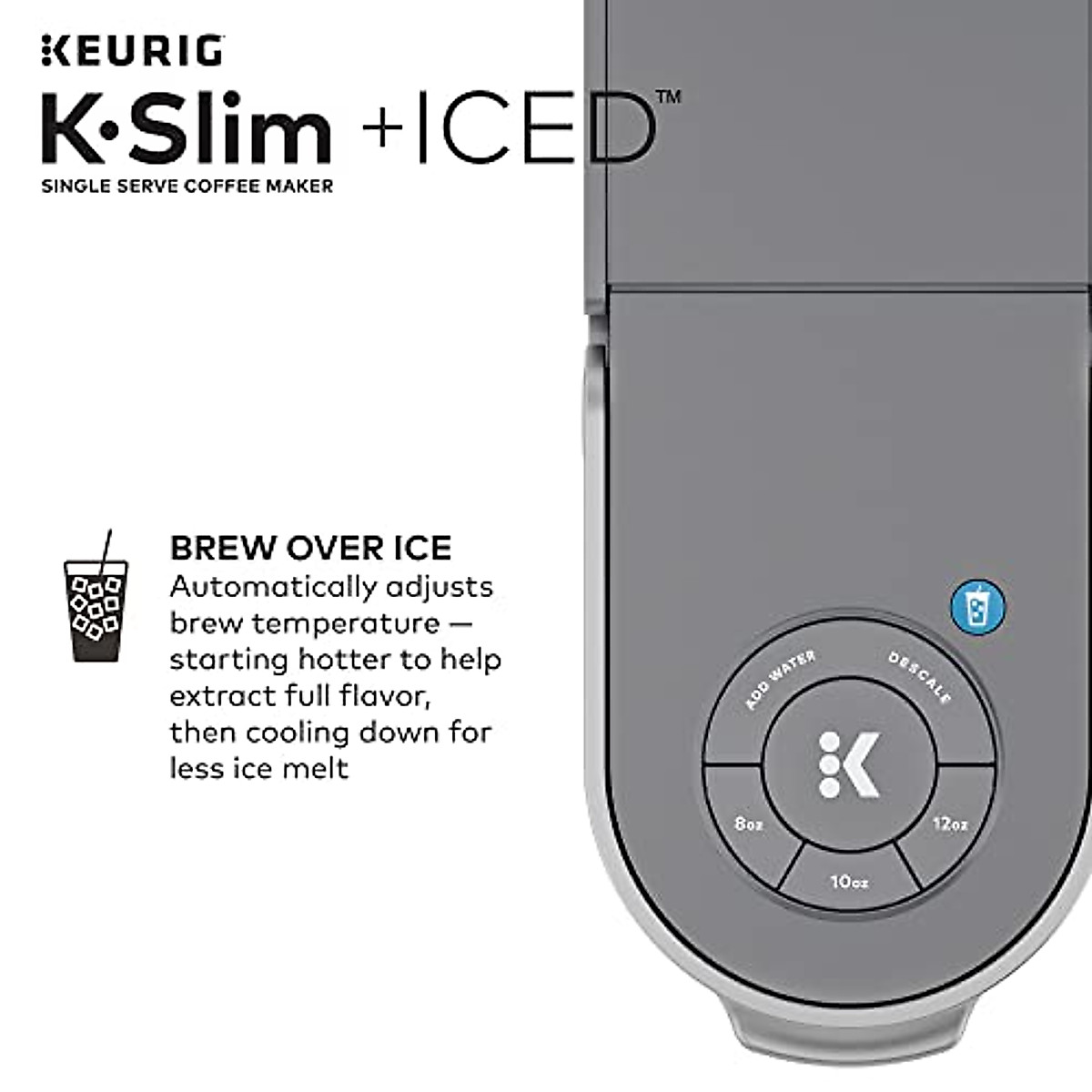 Keurig K-Slim + ICED Single Serve Coffee Maker, Brews 8 to 12oz. Cups, Gray
