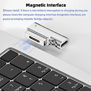 AreMe USB C to Magnetic T-Tip Charging Adapter, 90 Degree USB Type-C to Magnetic 2 T-Head 100W Power Fast Charging Converter for 2013-2015 MacBook Pro Air