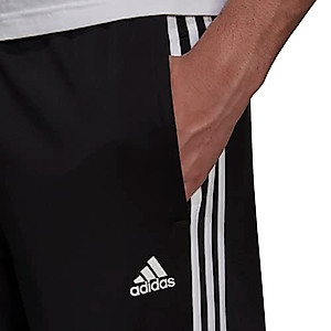adidas Men's Essentials Warm-up Open Hem 3-stripes Tracksuit Bottoms, Black/White, X-Large/31" Inseam