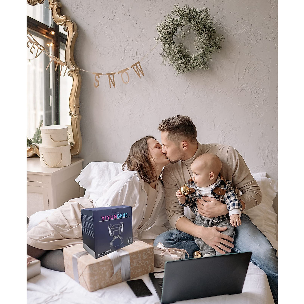 YIYUNBEBE Baby Carrier Newborns to Toddler 7-45 lbs All Seasons Foldable Baby Carriers Front and Back with Hip Seat Lumbar Support for Outdoor Hiking(Dark Grey)