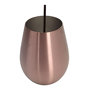 Stainless Steel Wine Glasses, 17oz 500ml Unbreakable Glasses Simple Modern Wine Tumbler Liquor Glasses Wine Mug Metal Wine Glasses Stainless Steel Cups for Home and Outdoor Wine Glasses, Rose Gold