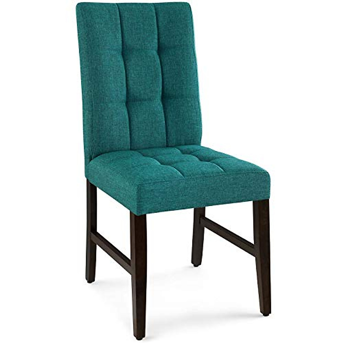Modway Promulgate Biscuit Tufted Upholstered Fabric Dining Side Chair, Set of 2, Teal