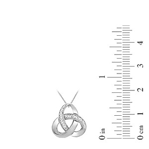 Amazon Essentials Sterling Silver Diamond Accent Love Knot Pendant Necklace , 18" (previously Amazon Collection)