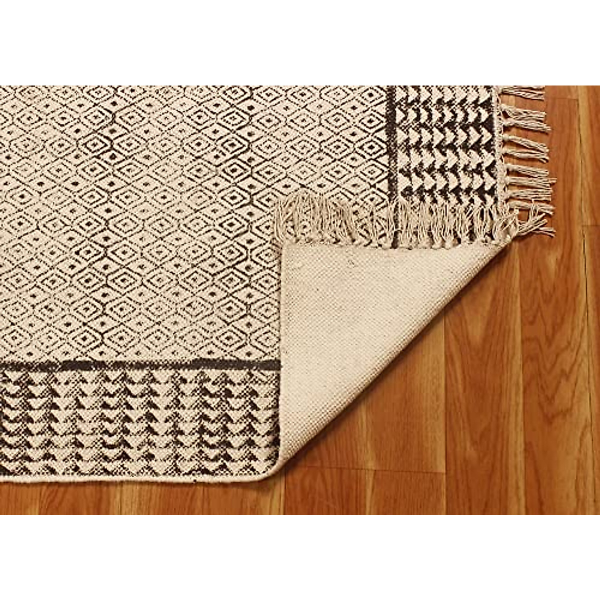 Pure Cotton Rug, Handmade Bohemian Rugs Home Decorative Boho Kilim Hand Woven Rag Rug Entryway Throw Rug for Doormat Bedroom Living Room Laundry Room Balcony 270x360 cm (9x12 Feet)