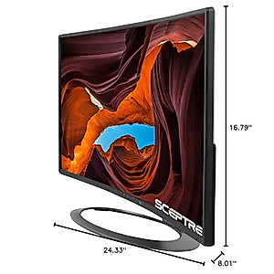 Sceptre 27" Curved 75Hz LED Monitor Full HD 1080P HDMI DisplayPort VGA Speakers, Ultra Thin Brushed Metal, 1800R Immersive Curvature (C275W-1920R)