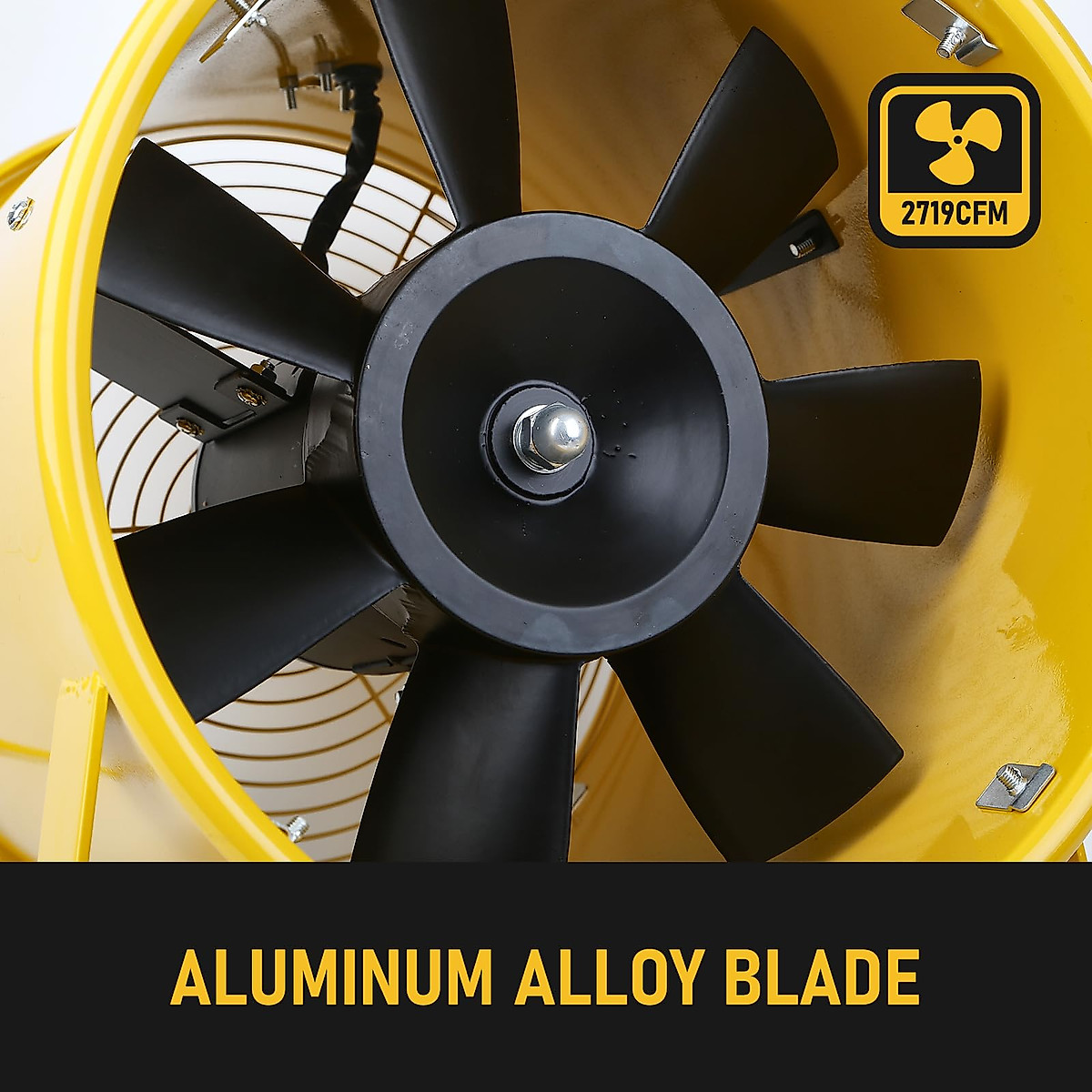 YRWTO High Velocity 12 Inch Air Mover Blower Fan, Portable Ventilation Fan for Cooling, Ventilating, Drying Wet Areas, Blows 3900 m3/h Fumes, Odors at Commercial Sites