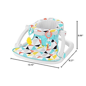Fisher-Price Portable Baby Chair Sit-Me-Up Floor Seat with Developmental Toys & Machine Washable Seat Pad, Windmill