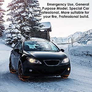 DEDC 10 PCS Car Snow Chains, Universal Fit Anti-Slip Car Chains,Winter Driving Security Chain, Emergency Thickening Anti Skid Snow Grips for SUV Car, Traction Mud Chain for Tire Width 7.2-11.6 Inches