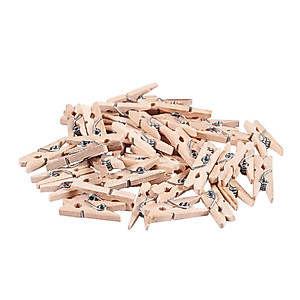 Srutueo Mini Wooden Clothes Photo Paper Peg Clothespin Craft Clips 25mm 40pcs