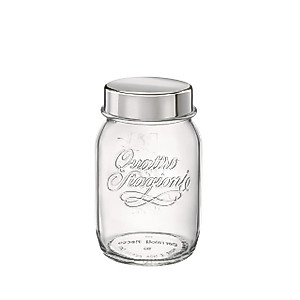 Bormioli Rocco Quattro Stagioni Jar with Stainless Steel Lid, Set of 12, 17 oz, Clear