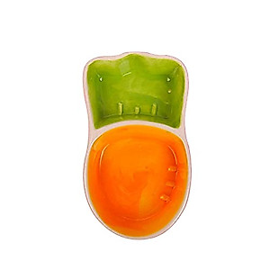 Hamster Food Bowl - Ceramic Small Animals Food Dish and Water Bowl Chew Resistant Food Bowls Water Feeder for Hamster Rat Hedgehog Gerbil Mice Squirrel Sugar Glide Birds (Small Carrot)
