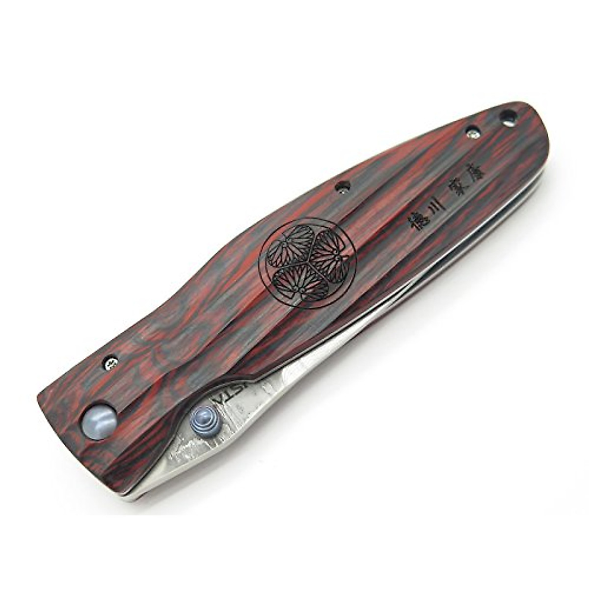 Mcusta Seki Japan Leyasu MC-183D Red Shogun VG-10 Damascus Folding Hunter Knife