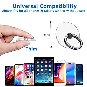 VOVIGGOL Cell Phone Ring Holder Stand 2 Pack, Glitter Phone Ring Bling Sparkle Finger Kickstand 360°Degree Rotation Clear Phone Ring Grip Compatible iPhone Cellphone Phone Case(Glitter Round)