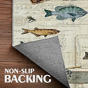 citari Fishing Area Rug 2x3 ft for Bedroom Entryway Rugs Non-Slip Bath Rugs Funny Bathmats Washable Carpet Indoor Floor Mats for Living Room Kitchen Kid's Room Modern Small Rug for Door Mat