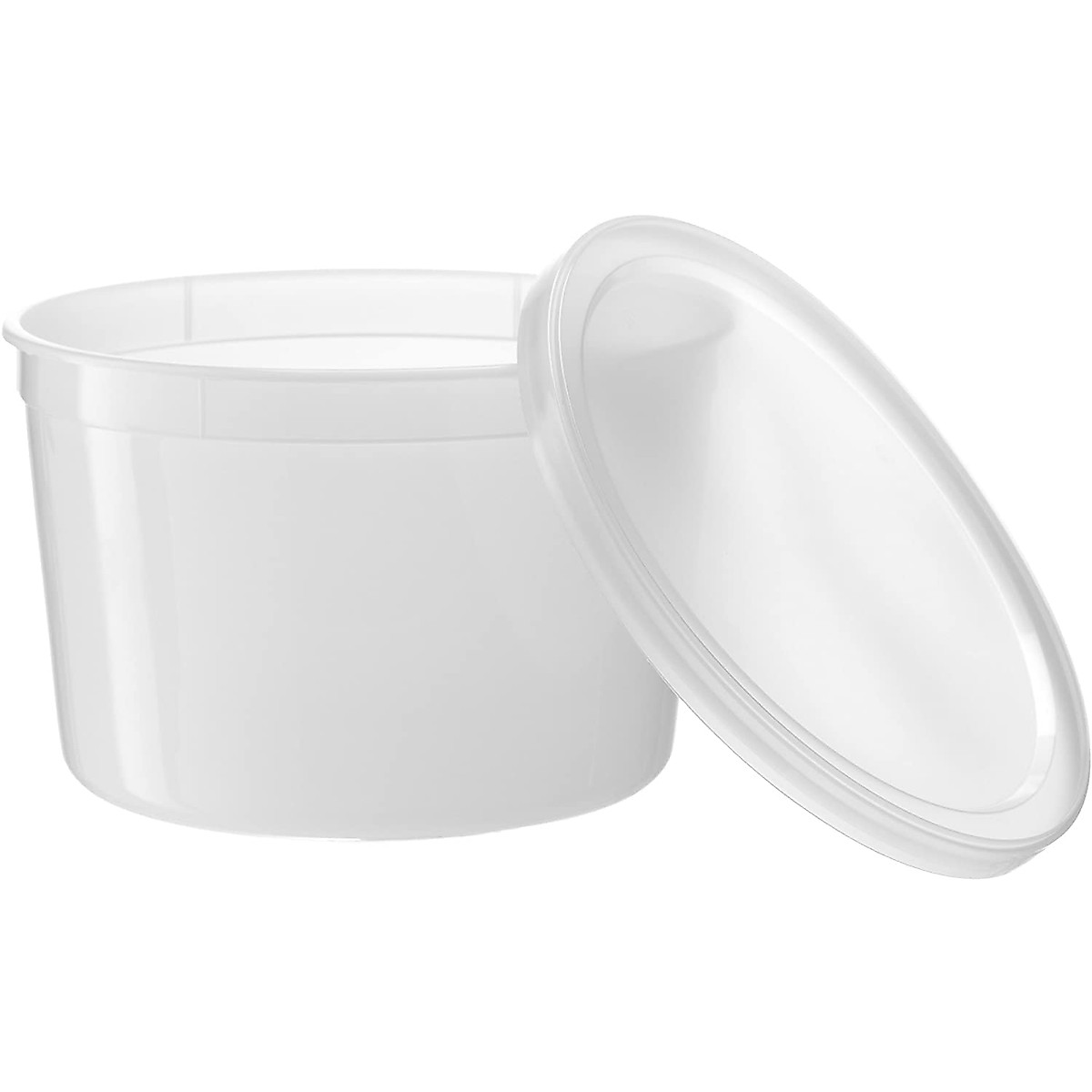 Nicole Fantini Heavy-Duty Deli Containers with Lids | Disposable Airtight Food Storage Cups | Clear Kitchen Organizing Leak Proof, BPA-free 64 oz | Set of 20