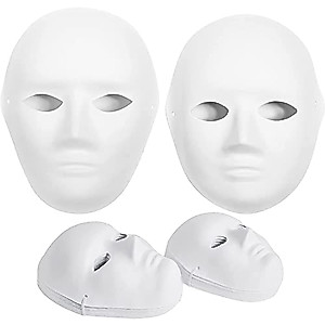 CALPALMY 30 Pack 2 Sizes Paper Mache Masks - Create Artistic Craft Projects from Wall Decorations to Theater and Halloween Costumes; Party, Masquerade Parties and Classroom Art