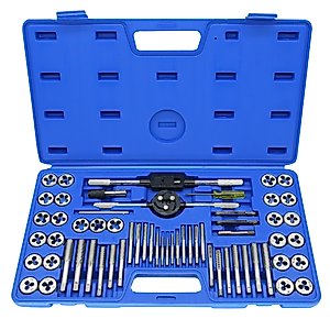 GMTOOLS 60PCS Tap and Die Set, Metric Standard Size M3 to M12, Threading Tool Set with Complete Accessories and Storage Case, Tap Die Kit for Threading and Rethreading Internal and External Threads