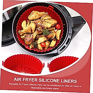 Luxshiny 2pcs Silicone Pad Air Fryer Ovens Washable Silicone Mat Air Fryer Basket for Oven Air Fryer Tray Air Fryer Oven Tray Airfryer Liners Oven Liners Air Fryer Accessories Baking Liners