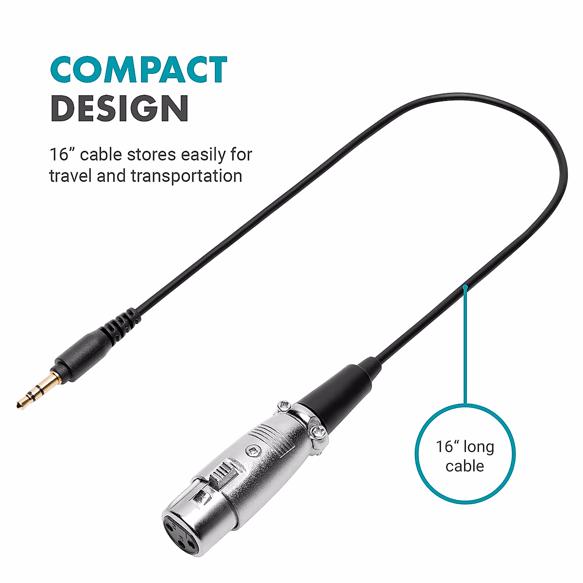 Movo TCB6 Female XLR to Male 3.5mm TRS Cable - XLR to 3.5mm Adapter for XLR Board and XLR Amp - Use Stereo to XLR Cable Adapter with Mixer Cables, Mic Input Cable, DJ Audio Cables, XLR Headphone Cable