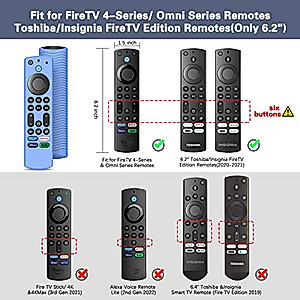 3Pack NS-RCFNA-21 Remote Silicone Cover for Toshiba Insignia CT-RC1US-21 CT95018 FireTV Remote,Alexa Voice Remote Case for TV Omni Series and 4-Series 4K UHD Smart TV Remote-Glow in Dark|with Lanyard