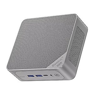 Beelink SER5 MAX Mini PC, AMD Ryzen 7 5800H(up to 4.4GHz) 8C/16T, Mini Computer 16GB DDR4 RAM 1TB NVMe SSD, Mini Desktop Computer 4K 60Hz Triple Screen Display HDMI&DPUSB-C WiFi6 BT5.2 WOL 54W HTPC
