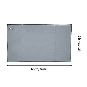 01 02 015 Soft Towel, Slender Soft Practical Cleaning Club Towel with Hook for Wipe Your Hands and Sweat for Women for Wipe Clubs for Men(Grey)