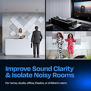 Ekkogo Acoustic Panels 12-Pack Soundproof Wall Panels 12"X12"X0.4" Sound Panels High Density Sound Dampening Panels - [White Square]
