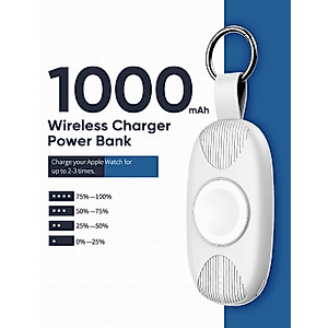 Portable Charger for Apple Watch, 1000mAh Magnetic Keychain Wireless Power Bank Watch Charger for iWatch with 4 LED Indicators, Apple Watch Accessories Compatible for All Apple Watch Series