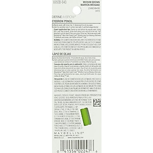 Maybelline New York Define-A-Brow Eyebrow Pencil, 643 Medium Brown, 0.0010 Ounce