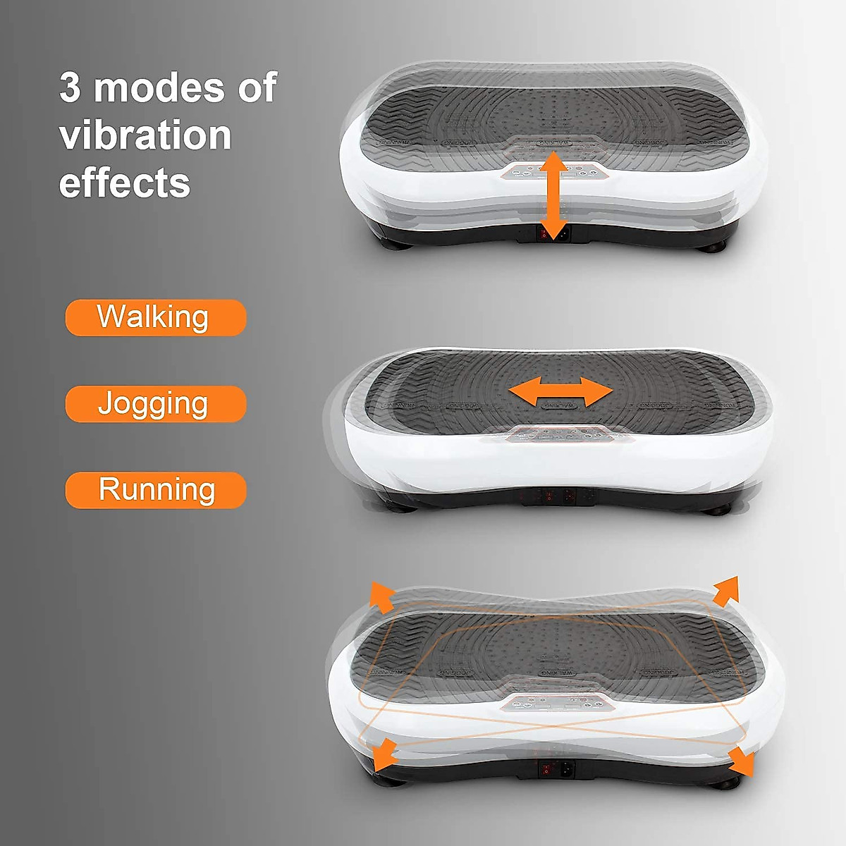 Leogreen Vibration Plate, Portable 3D Exercise Machine with 2 Resistance Bands, Whole Body Trainer for Home Fitness with 180 Levels Adjustable Speed and Time Settings, Maximum Weight 330lbs