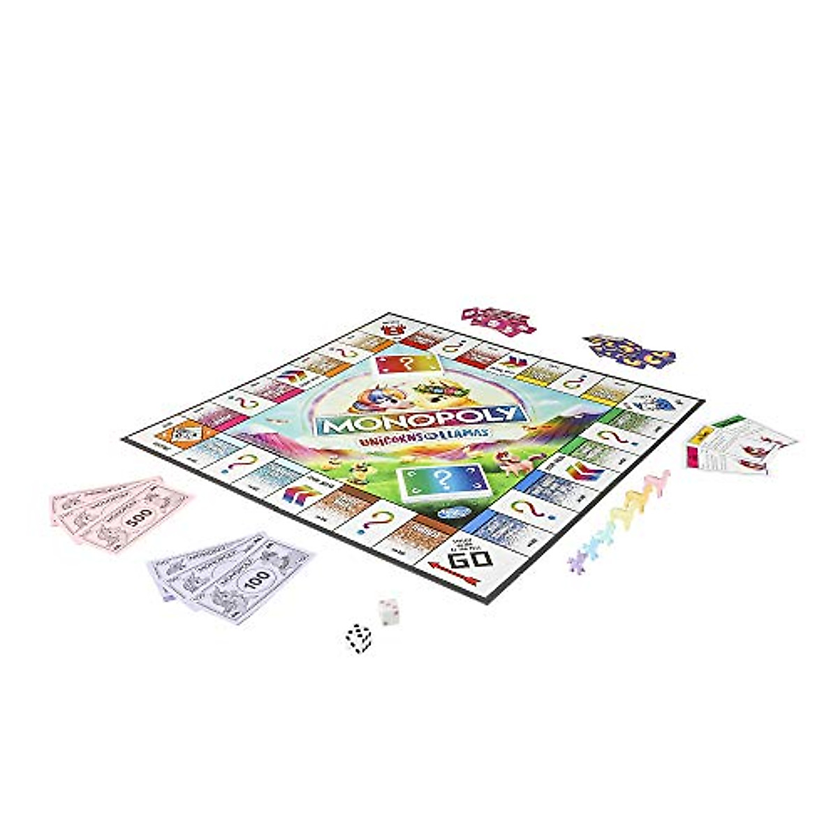 Monopoly Unicorns vs. Llamas Board Game for Ages 8 and Up; Play on Team Unicorn or Team Llama (Amazon Exclusive)